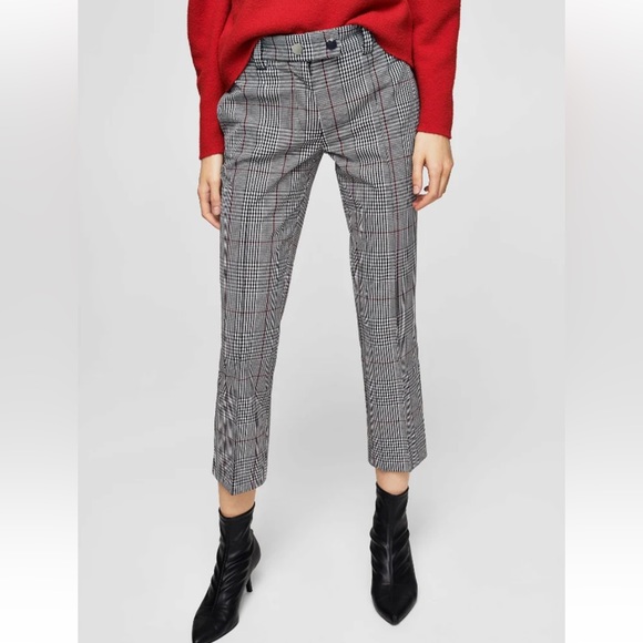 Mango | Pants & Jumpsuits | Mango Checked Crop Pants | Poshmark